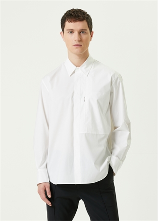 Solid Homme Erkek Beyaz Logo Detaylı Gömlek 44 IT Solid Homme Erkek Beyaz Logo Detaylı Gömlek 44 IT