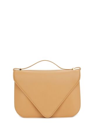 Bottega Veneta Kadın Krem Deri Omuz Çantası Bej EU