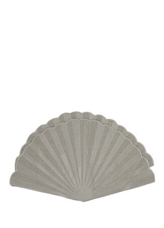 Coral&Co. Studio Gri İstiridye Formlu 2li Keten Amerikan Servis Set