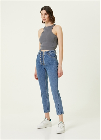 Lol Kadın Lulu Düğme Detaylı Jean Pantolon Mavi 38 Us Lol Kadın Lulu Düğme Detaylı Jean Pantolon Mavi 38 Us