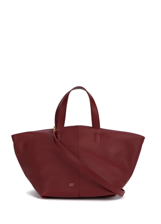 Mansur Gavriel Kadın Tulipano Bordo Deri Omuz Çantası EU Mansur Gavriel Kadın Tulipano Bordo Deri Omuz Çantası EU