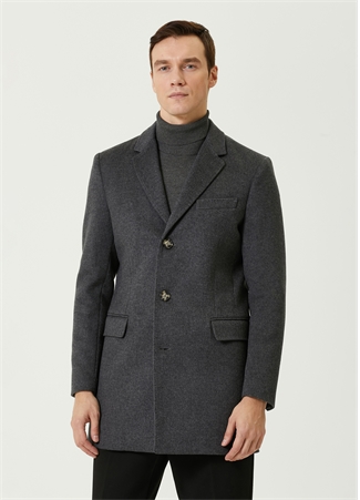 Network Erkek Slim Fit Antrasit Palto Gri 46 EU Network Erkek Slim Fit Antrasit Palto Gri 46 EU