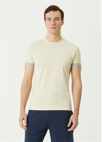 Brunello Cucinelli Erkek Açık Sarı Gri Bisiklet Yaka T-shirt 48 IT Brunello Cucinelli Erkek Açık Sarı Gri Bisiklet Yaka T-shirt 48 IT