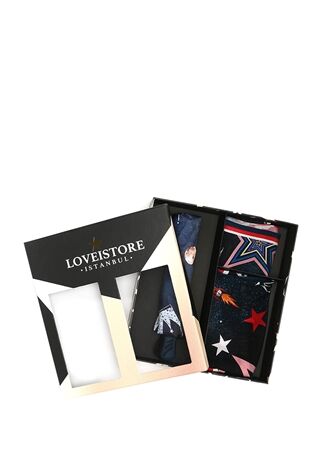Loveiststore Kadın Spazio Uzay Desenli 3lü Hediye Seti EU