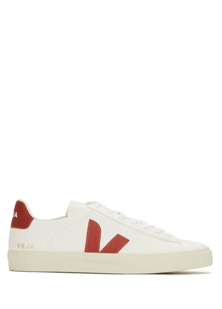 Veja Erkek Beyaz Kırmızı Logolu Deri Sneaker 43 EU