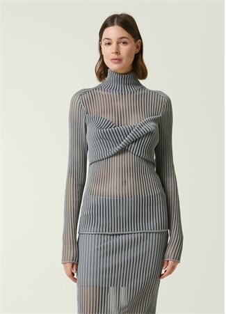 Nisse Kadın Fleur Gri Düğüm Detaylı Triko 34 EU Nisse Kadın Fleur Gri Düğüm Detaylı Triko 34 EU