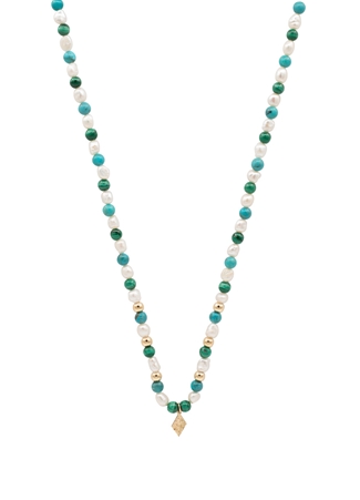 Solem Jewellery Kadın Mavi Beyaz Doğal Taşlı Altın Rengi Kolye EU Solem Jewellery Kadın Mavi Beyaz Doğal Taşlı Altın Rengi Kolye EU