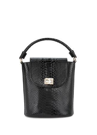 Divarese Kadın Siyah Deri Omuz Çantası EU