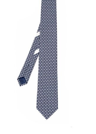 Salvatore Ferragamo Erkek Lacivert Kedi Desenli İpek Kravat EU