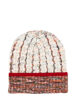 Missoni Distribution Kadın Kırmızı Beyaz Örgü Dokulu Yün Bere EU Missoni Distribution Kadın Kırmızı Beyaz Örgü Dokulu Yün Bere EU