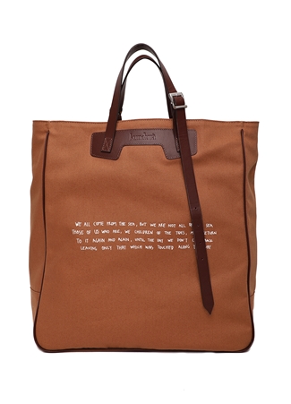 Kundura Erkek Kahverengi Slogan Detaylı Logolu Deri Çanta EU Kundura Erkek Kahverengi Slogan Detaylı Logolu Deri Çanta EU