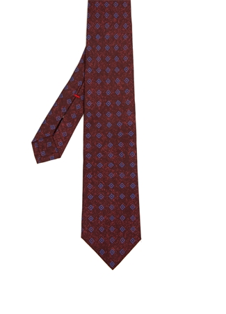 Isaia Erkek Colorblocked Geometrik Desenli İpek Kravat EU Isaia Erkek Colorblocked Geometrik Desenli İpek Kravat EU