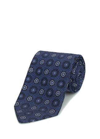 Beymen Collection Erkek Lacivert Desenli İpek Kravat EU IT