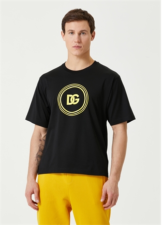 Dolce&Gabbana Erkek Siyah Bisiklet Yaka Logolu T-shirt 46 IT