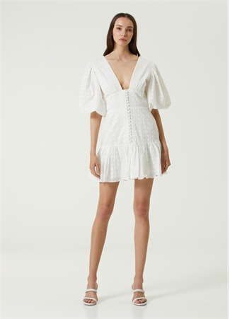 Significant Other Kadın Sorrento Ekru V Yaka Mini Elbise Beyaz 2 US Significant Other Kadın Sorrento Ekru V Yaka Mini Elbise Beyaz 2 US