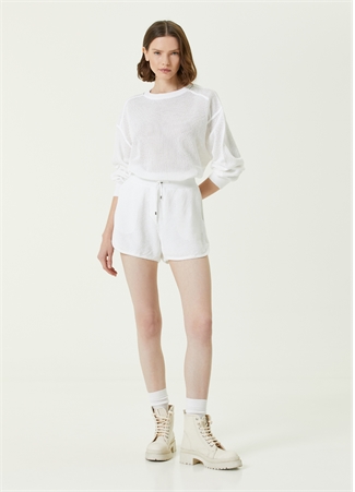 Brunello Cucinelli Kadın Beyaz Beli Kordonlu Mini Şort S EU Brunello Cucinelli Kadın Beyaz Beli Kordonlu Mini Şort S EU