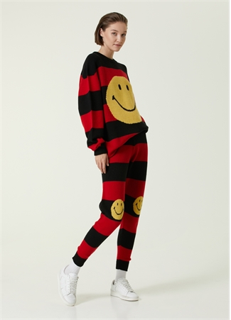 Joshua Sanders Kadın Kırmızı Siyah Smile Detaylı Yün Triko Pantolon XS EU Joshua Sanders Kadın Kırmızı Siyah Smile Detaylı Yün Triko Pantolon XS EU