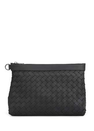 Bottega Veneta Erkek Siyah Örgü Dokulu Deri El Portföyü EU