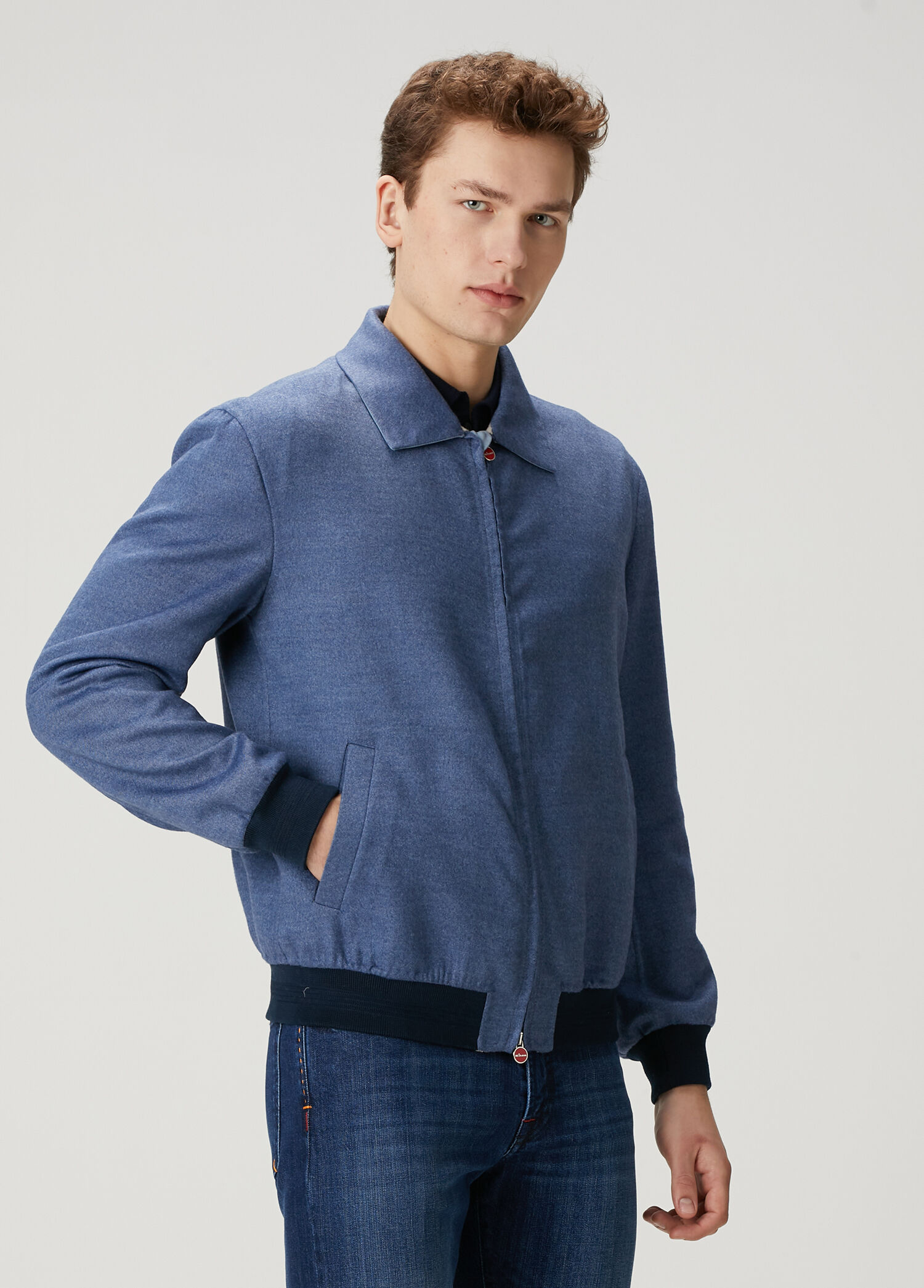 Kiton - Mavi Kaşmir Mont - Mavi