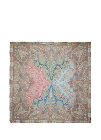 Etro Kadın Colorblocked Etnik Desenli İpek Şal Yeşil EU Etro Kadın Colorblocked Etnik Desenli İpek Şal Yeşil EU
