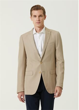 Pal Zileri Erkek Bej Kelebek Yaka İpek Ceket 48 IT