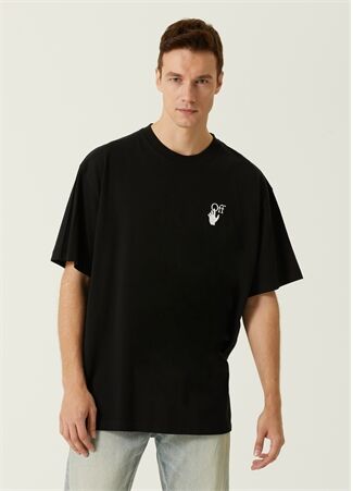 Off-White Erkek Siyah Bisiklet Yaka Baskılı T-shirt S EU