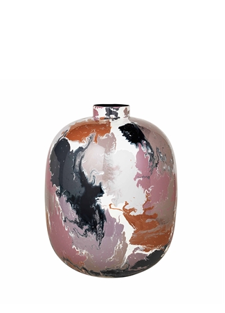 Broste Copenhagen Thyra Desenli Vazo Çok Renkli Broste Copenhagen Thyra Desenli Vazo Çok Renkli