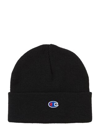 Champion Kadın Siyah Logo Jakarlı Bere EU