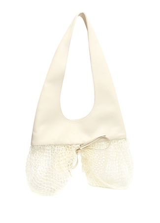 Neous Kadın Beyaz File Detaylı Alışveriş Çantası EU