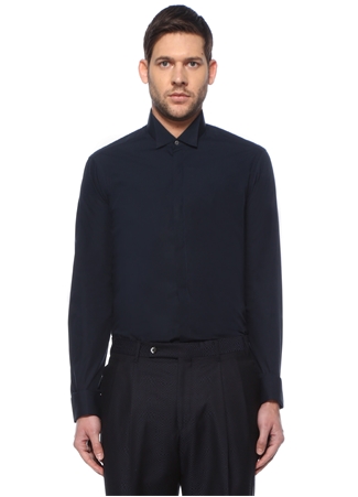 Pal Zileri Erkek Lacivert Ata Yaka Gömlek 4 IT