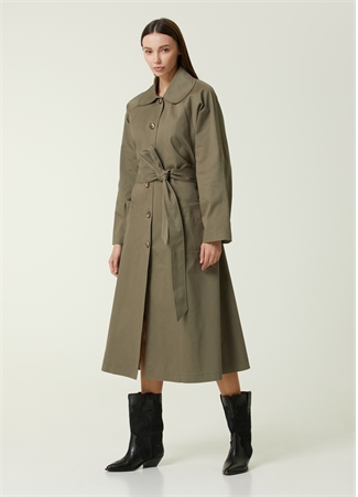 Faraway Kadın Oversize Haki Kuşaklı Pardösü EU Faraway Kadın Oversize Haki Kuşaklı Pardösü EU