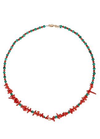 Solem Jewellery Kadın Mercan Malahit Taşlı Altın Rengi Kolye EU