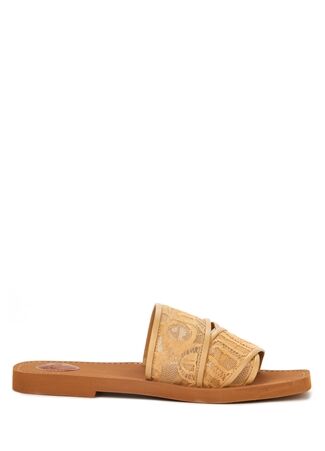 Chloe Kadın Bej Logo Bantlı Terlik 36 EU