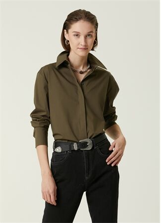 Academia Kadın Haki Bol Kesim Gömlek 38 Academia Kadın Haki Bol Kesim Gömlek 38