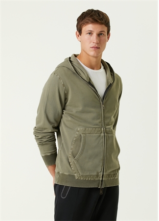 Gabriele Pasini Erkek Haki Kapüşonlu Sweatshirt Yeşil M EU