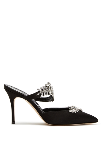 Manolo Blahnik Kadın Lurum Siyah Saten Gece Ayakkabısı 35 EU