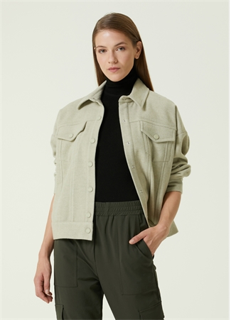 Beymen Club Kadın Mint Çift Cepli Kaşe Trucker Ceket Mavi S Beymen Club Kadın Mint Çift Cepli Kaşe Trucker Ceket Mavi S