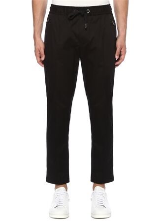 Dolce&Gabbana Erkek Siyah Beli Kordonlu Dar Paça Pantolon 54 IT