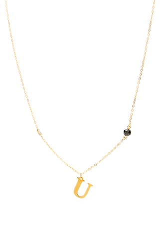 Collection-Alper Tunçoku Kadın U Harfi Formlu Altın Rengi Kolye EU