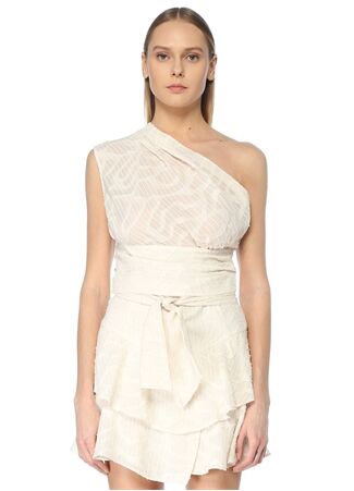 IRO Kadın Ekru Tek Omuzlu Bluz Bej 34 FR