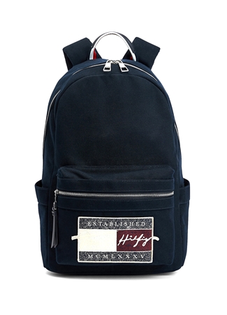 Tommy Hilfiger Erkek Lacivert Logolu Sırt Çantası EU Tommy Hilfiger Erkek Lacivert Logolu Sırt Çantası EU
