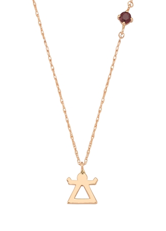 Bee Goddess Kadın Joy Taşlı Altın Rengi Kolye Pembe EU