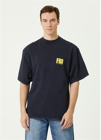 Balenciaga Erkek Lacivert Sarı Logo Detaylı T-shirt 2 US Balenciaga Erkek Lacivert Sarı Logo Detaylı T-shirt 2 US