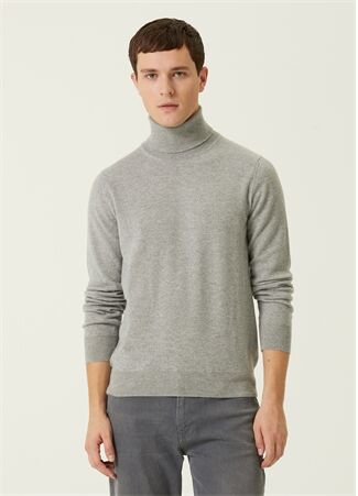 Zegna Erkek Gri Balıkçı Yaka Kaşmir Kazak 48 IT