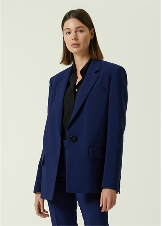 The Attico Kadın Mavi Kelebek Yaka Blazer Ceket 42 IT