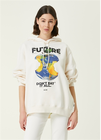 Msgm Kadın Beyaz Kapüşonlu Baskılı Sweatshirt Xs Eu Msgm Kadın Beyaz Kapüşonlu Baskılı Sweatshirt Xs Eu