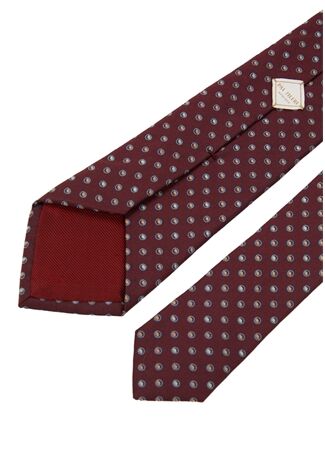 Pal Zileri Erkek Bordo Desenli İpek Kravat EU