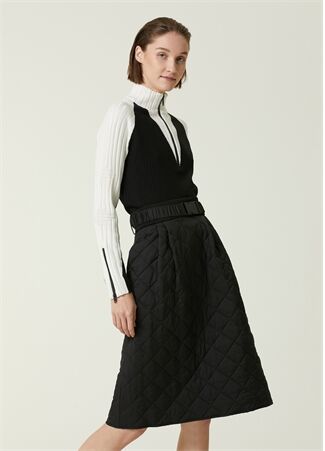 Beymen Collection Kadın Siyah Beyaz Yün Kazak L