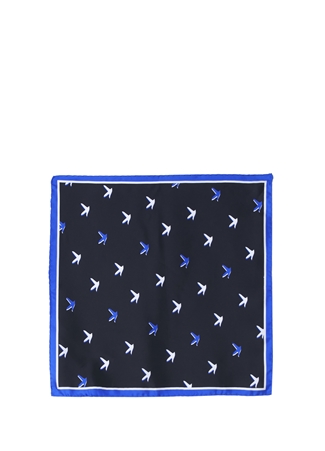 Beymen Club Kadın Siyah Kuş Desenli 50x50 cm İpek Eşarp EU