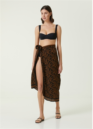 Matteau Swim Kadın Kahverengi Desenli İpek Etek EU Matteau Swim Kadın Kahverengi Desenli İpek Etek EU